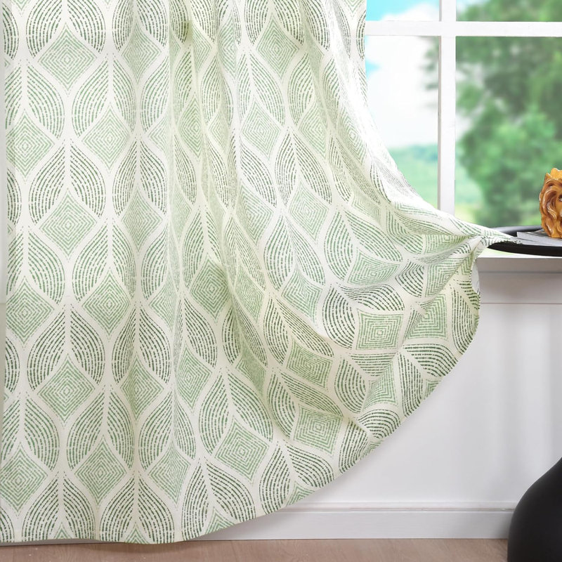 Lark Manor™ 84 Inch Length Geometric Leaf Pattern Curtains | Wayfair